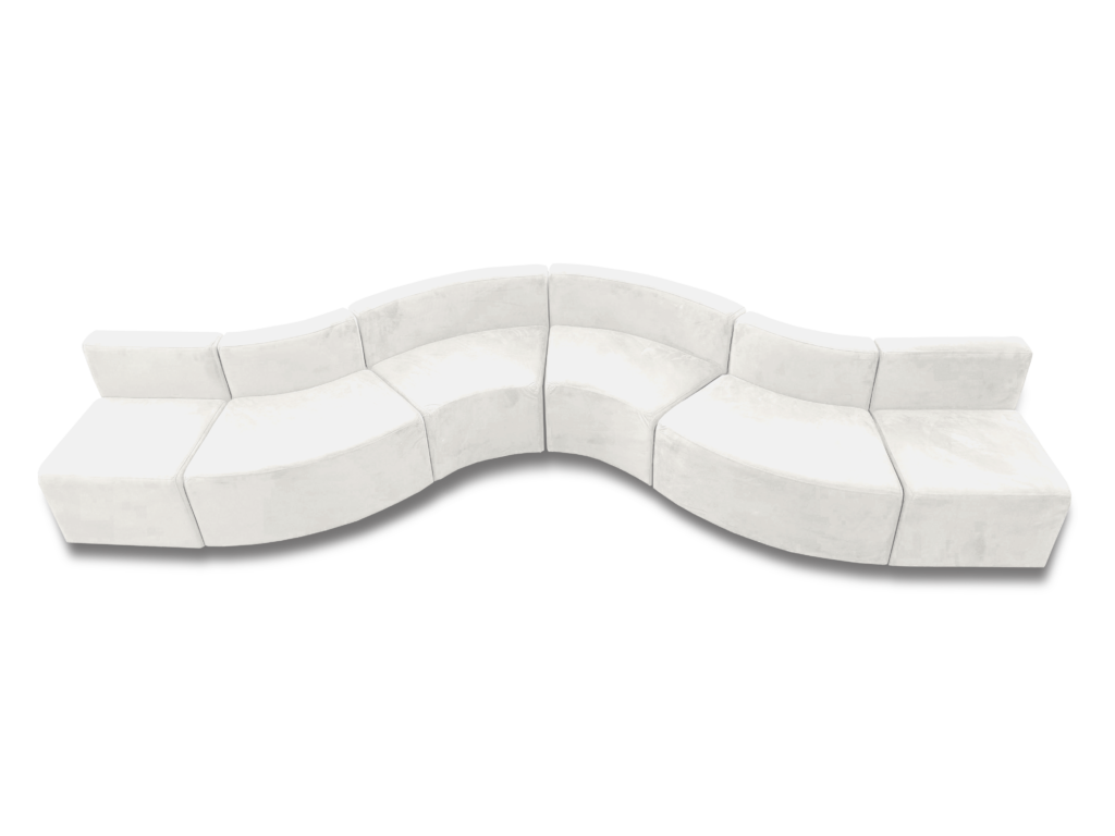 Bright Ivory Serpentine Modular Sectional Sofa - by Rentalry®